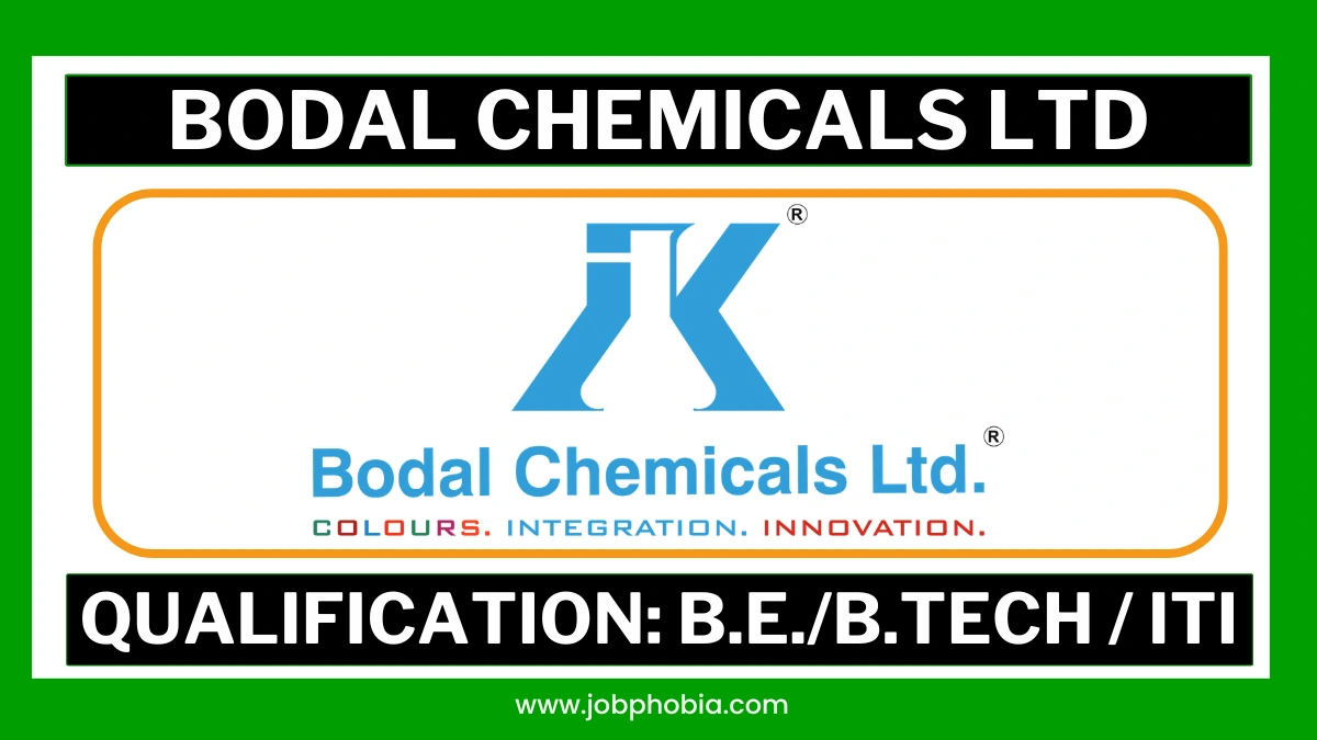 Bodal Chemicals Ltd Recruitment 2026: Hiring Trainee Engineers, Fitters ...