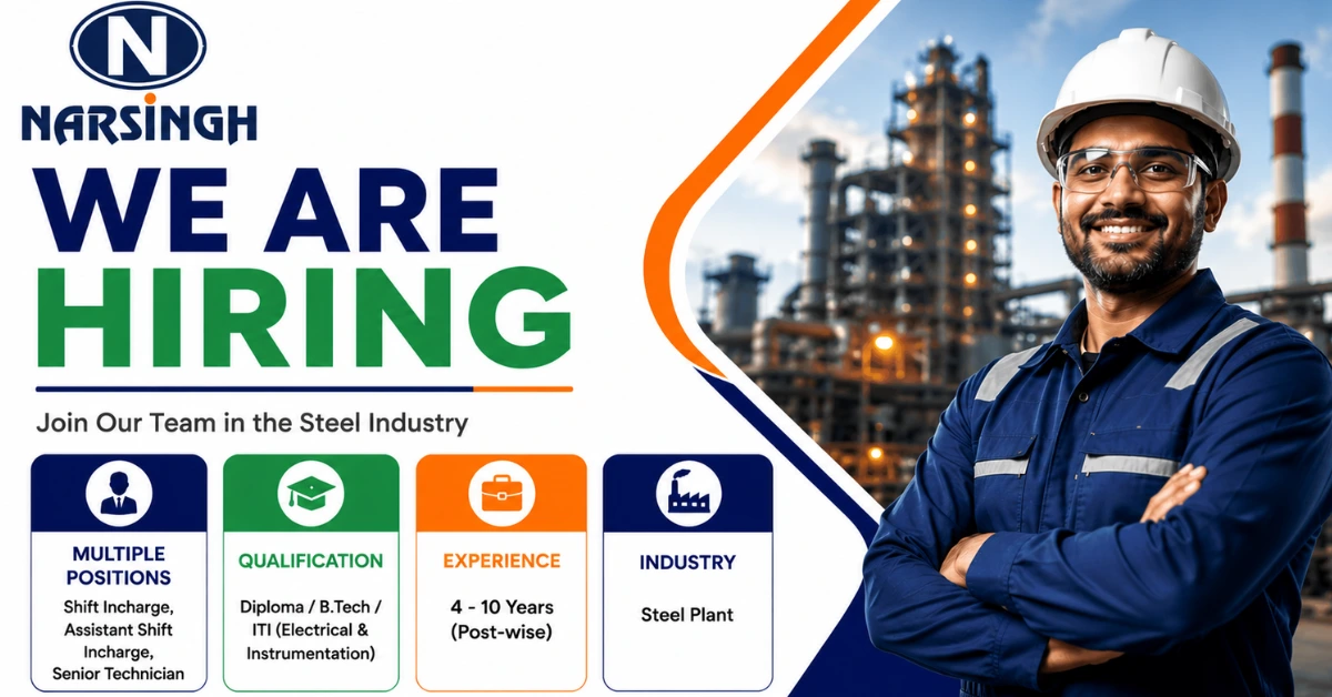 Narsingh Ispat Recruitment 2026 | Electrical & Instrumentation Jobs