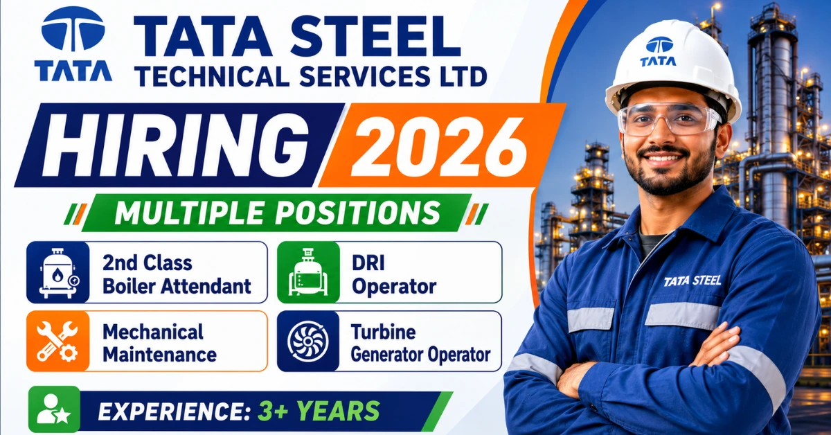 Tata Steel Technical Services Ltd Hiring 2026 – Apply For Boiler ...